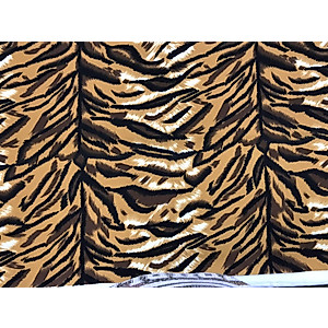 AMORNPHAN Set of 4 Tiger Leopard Animal Pattern Printed Cotton Quilting Fabric Bundle for Patchwork Needlework DIY Handmade Sewing Crafting Scrapbooking Precut 18 x 22 Inches (Set of 4 Pieces)