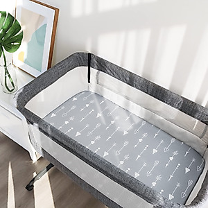 Bassinet Sheets for Boys and Girls (33" x 20"), 4 Pack, Compatible with Mika Micky, Baby Delight, Dream On Me, AMKE and Other Rectangle Bassinet Mattress, Ultra Soft & Skin Friendly, Washer & Dryer