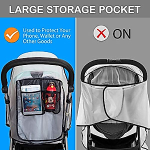 Stroller Rain Cover and Baby Stroller Mosquito Net(2-Piece Set),Baby Travel Weather Shield, Universal, Protect from Wind, Rain, Snow, Cold