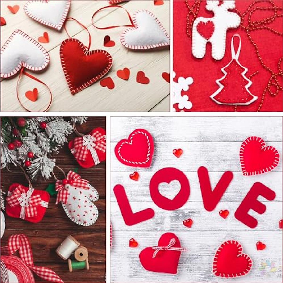 10 Pcs Red Felt Sheets 7"x11.2" Felt Fabric for Crafts Squares Felt Fabric Sheets Thick Red Fabric Non-Woven Felt Fabric for Halloween Christmas DIY Patchwork Sewing Craft Decorative Projects