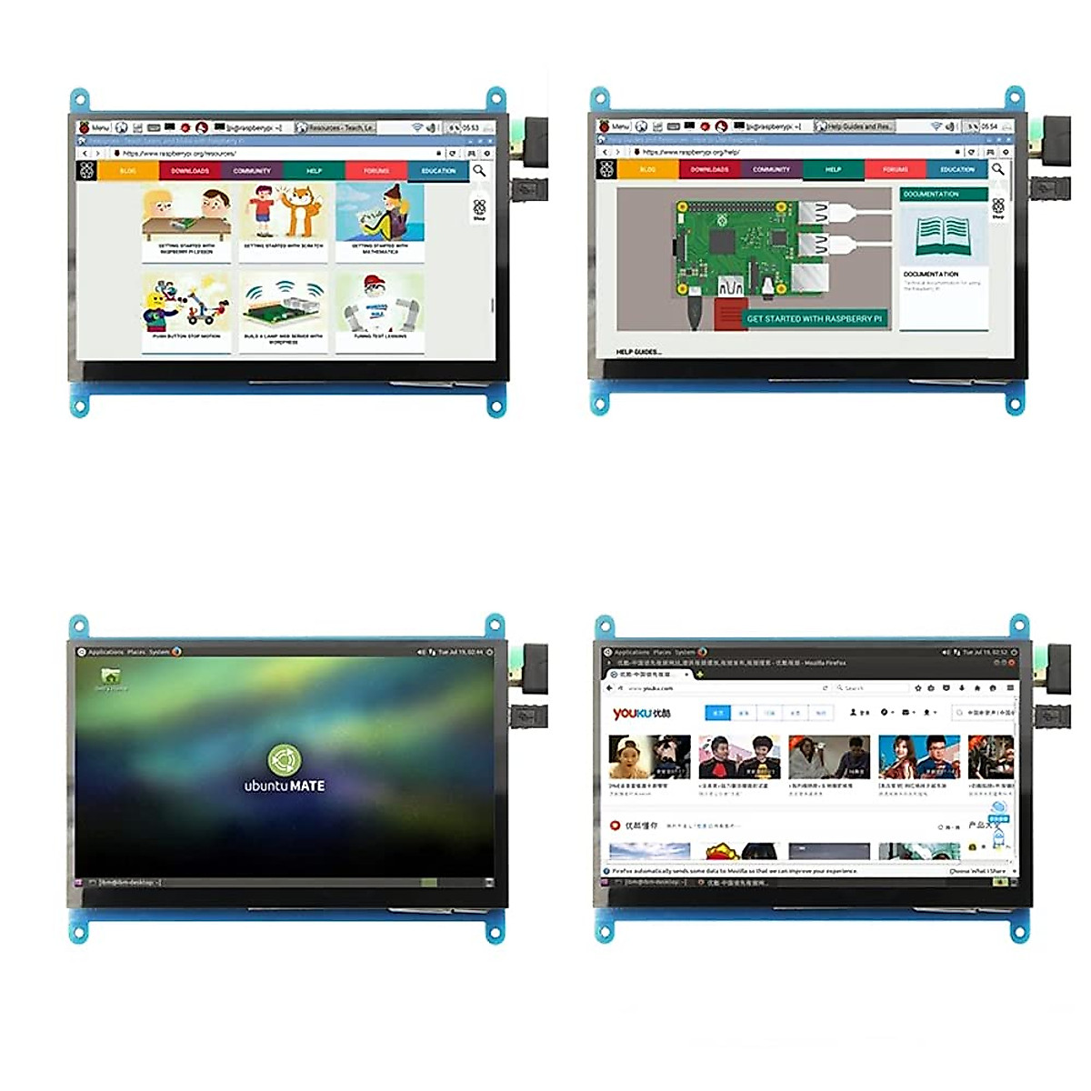 Treedix 7 inch LCD HDMI Display Capacitive Touch Screen Montior 1024x600 Compatible with Raspberry Pi 4/3 Banana Pi/Pro Windows 10 8 7