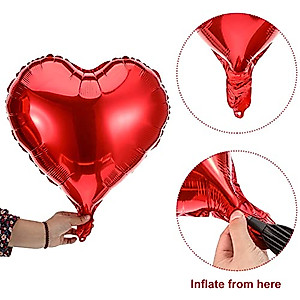 Ekoropshop 20 Pieces Red Heart Foil Balloons Valentine's Day Love Balloons for Valentine's Day Wedding Birthday Party Decorations