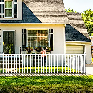 Elevens 30"H x 60"W Garden Fence Outdoor Fence Panel, Decorative Vinyl Picket Fence No Dig Fence,Fencing for Yard Patio (White-1 Panel）