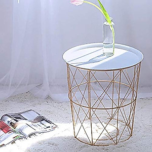 WALNUTA Iron Metal Coffee Table Dirty Storage Basket Tea Fruit Snack Serving Board Tray Golden