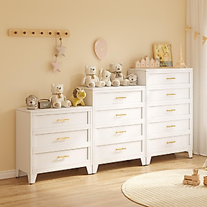 pozdeg 5 Drawers Dresser for Bedroom, 53.5" H Tall Metal Storage Organizer Drawer Chest with Large Capacity, Office Home Multi-Functional Accent Cabinet for Bedroom Hallway Closet