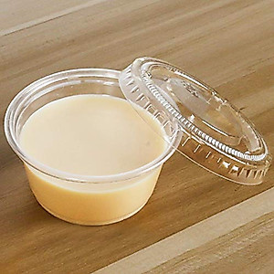 TashiBox 2 oz 100 Sets Disposable Plastic Cups with Lids, Jello Shot Cups Souffle Cups…