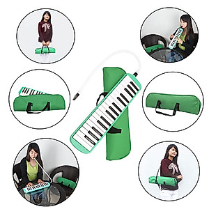 Mibee 32 Piano Keys Melodica Musical Instrument for Music Lovers Beginners Gift with Carrying Bag (Green) (20220318)