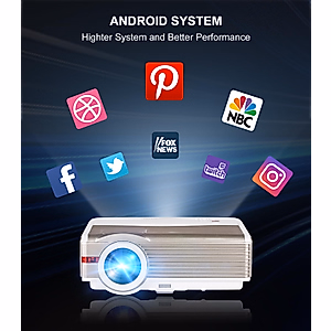 Native 1080P Full HD WiFi and Bluetooth Outdoor Projector with Speaker, 9000 Lumen Movie Projector for Home Theater, Compatible with iOS/Android/Laptop/HDMI/PC/TV Stick/USB