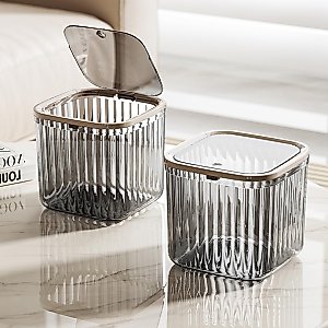 Tomonobu Mini Trash Can with Lid, Small Desktop Trash Can,Removable Small Garbage Can， Ultimate Mini Desktop Storage Box, Tiny Trash Can for Car, Bathroom, Kitchen or Bedroom