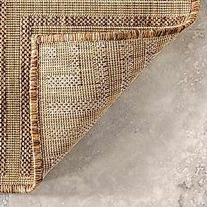 nuLOOM Asha Simple Border Indoor/Outdoor Accent Rug, 2x3, Light Brown