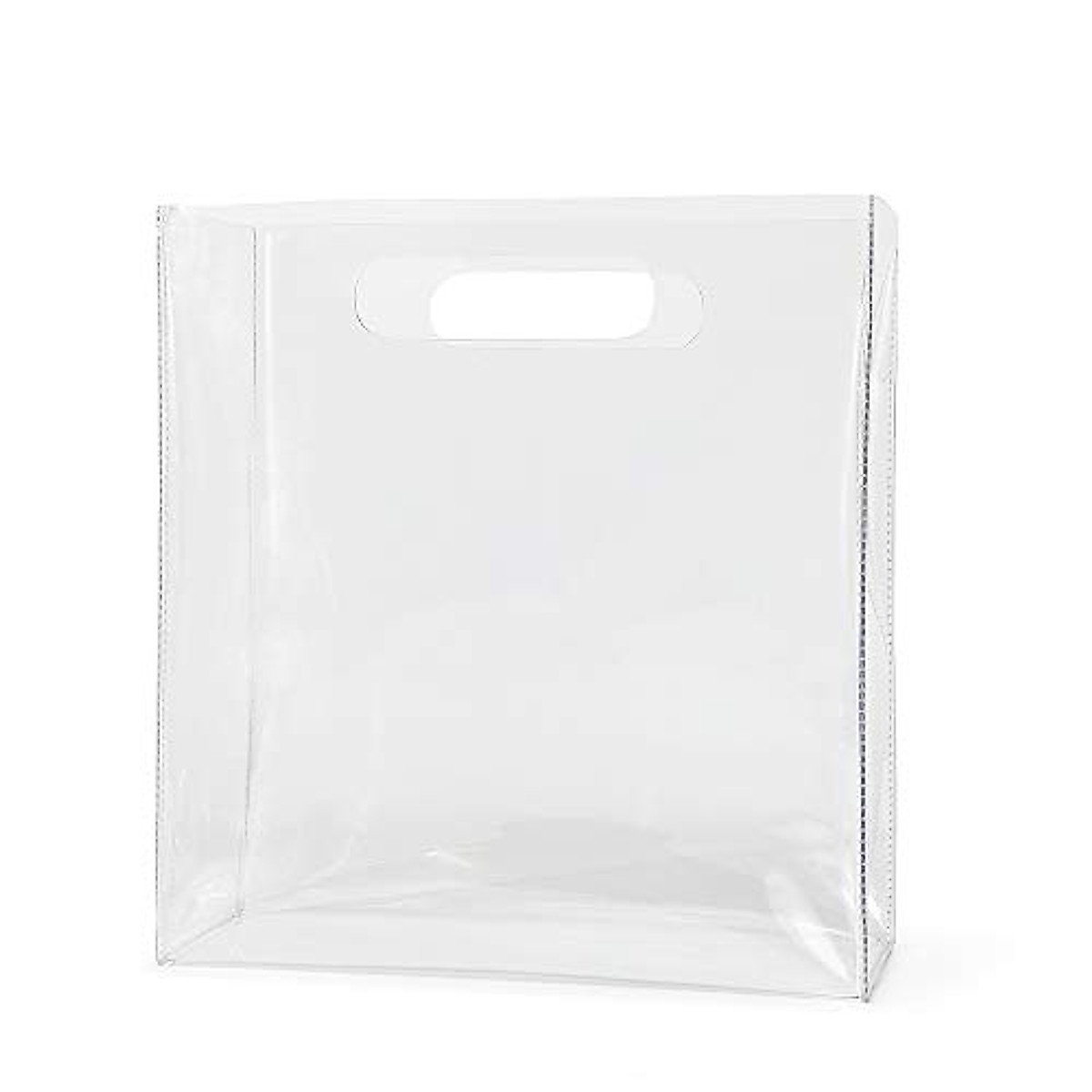 Tiwougel 11.02" Women Tote Bag,Transparent &Waterproof Plastic PVC Purse Handbag Clear-Medium Vertical