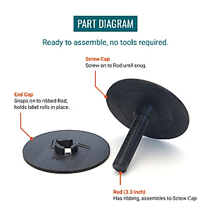 Replacement Spool Assembly/Label Holder/Spindle Part - Compatible with DYMO LabelWriter 550, 450, 400, & 300 Series Label Printers
