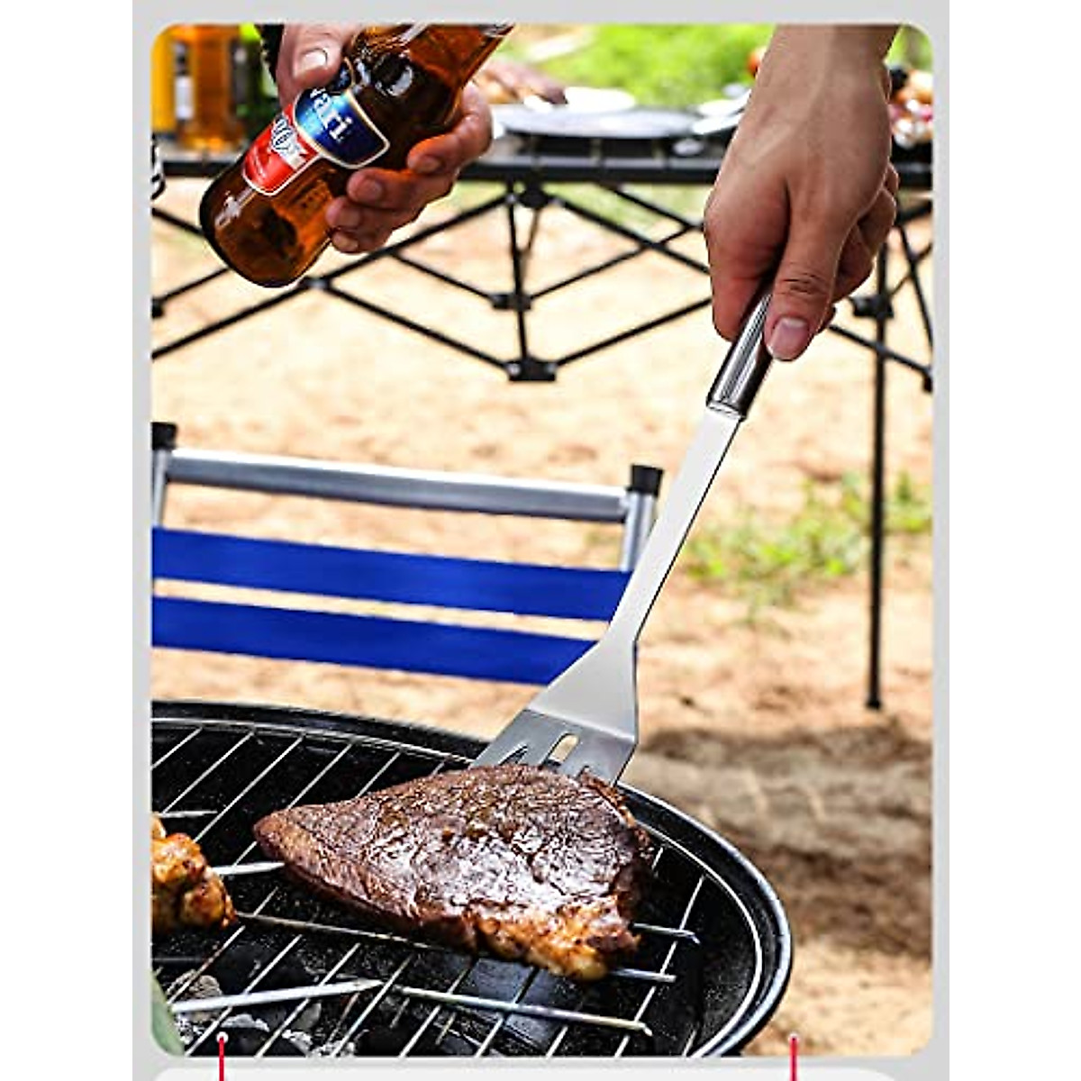 BBQ Grill Tools Set, 20 PCS BarbecueTools for Garden Party, Stainless Steel Grill BBQ Utensils Set for Outdoor Camping Cross-Country, Utensils Case for Travel (20 PCS)