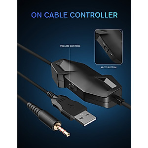 ZIUMIER Z30 White Gaming Headset for PS4, PS5, Xbox One, PC, Wired Over-Ear Headphone with Noise Isolation Microphone, RGB Flowing LED Light, Bass Surround Sound