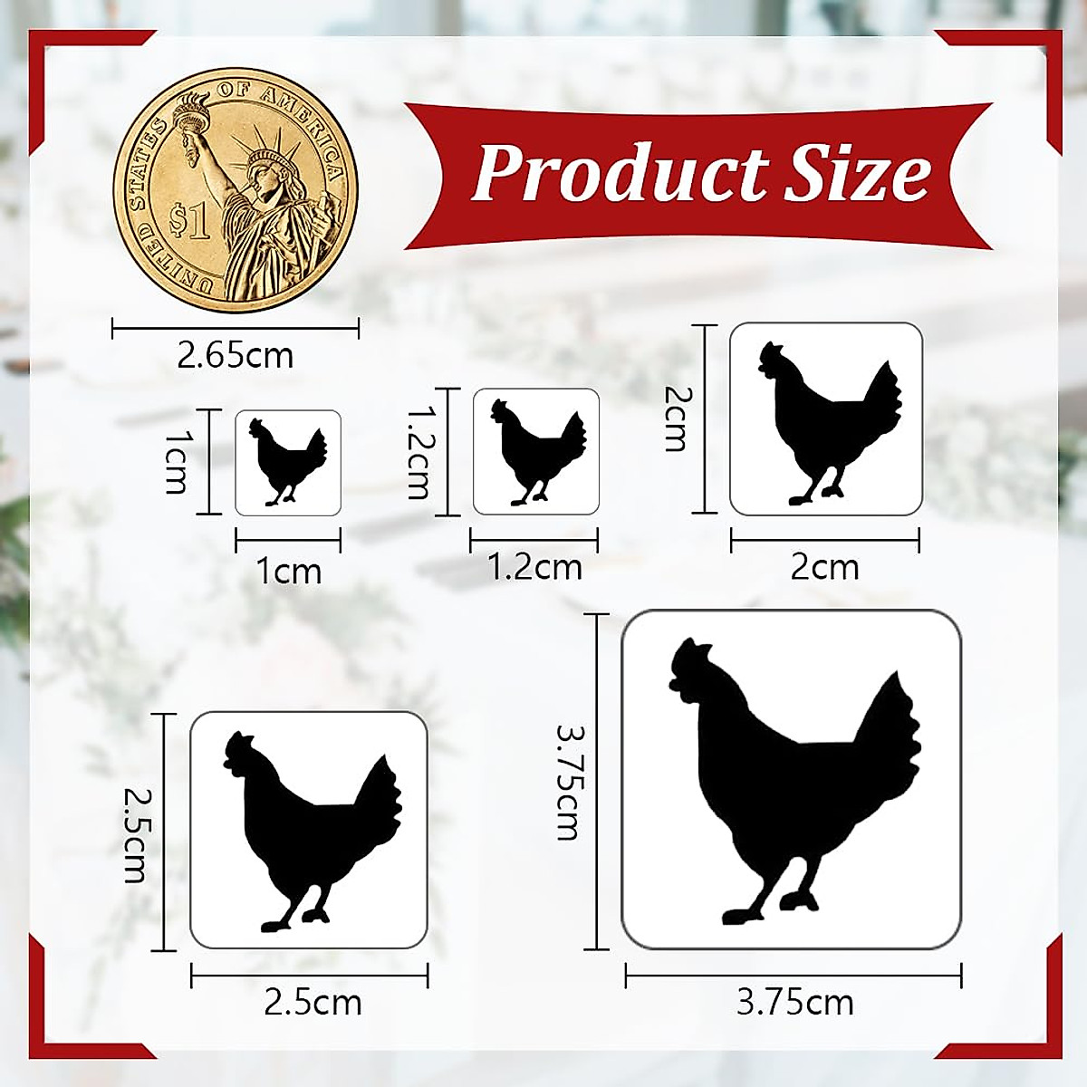 OLYCRAFT 2400Pcs 4 Styles Gold Meal Stickers 0.4 inch Cow/Fish/Chicken/Carrot Meal Choice Stickers Place Card Stickers Wedding Banquet Meal Indicator Stickers for Kitchen Sticker