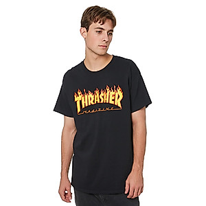 Thrasher Flame Logo T-Shirt Black Medium