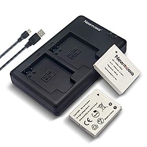 Newmowa NB-6L NB-6LH Battery (2 Pack) and Dual USB Charger Kit for Canon NB-6L NB-6LH and Canon Powershot D10, D20, D30, S90, S95, S120, SD770 is, SD980 is, SD1200 is, SD3500 is, SD4000 is, SX260 HS