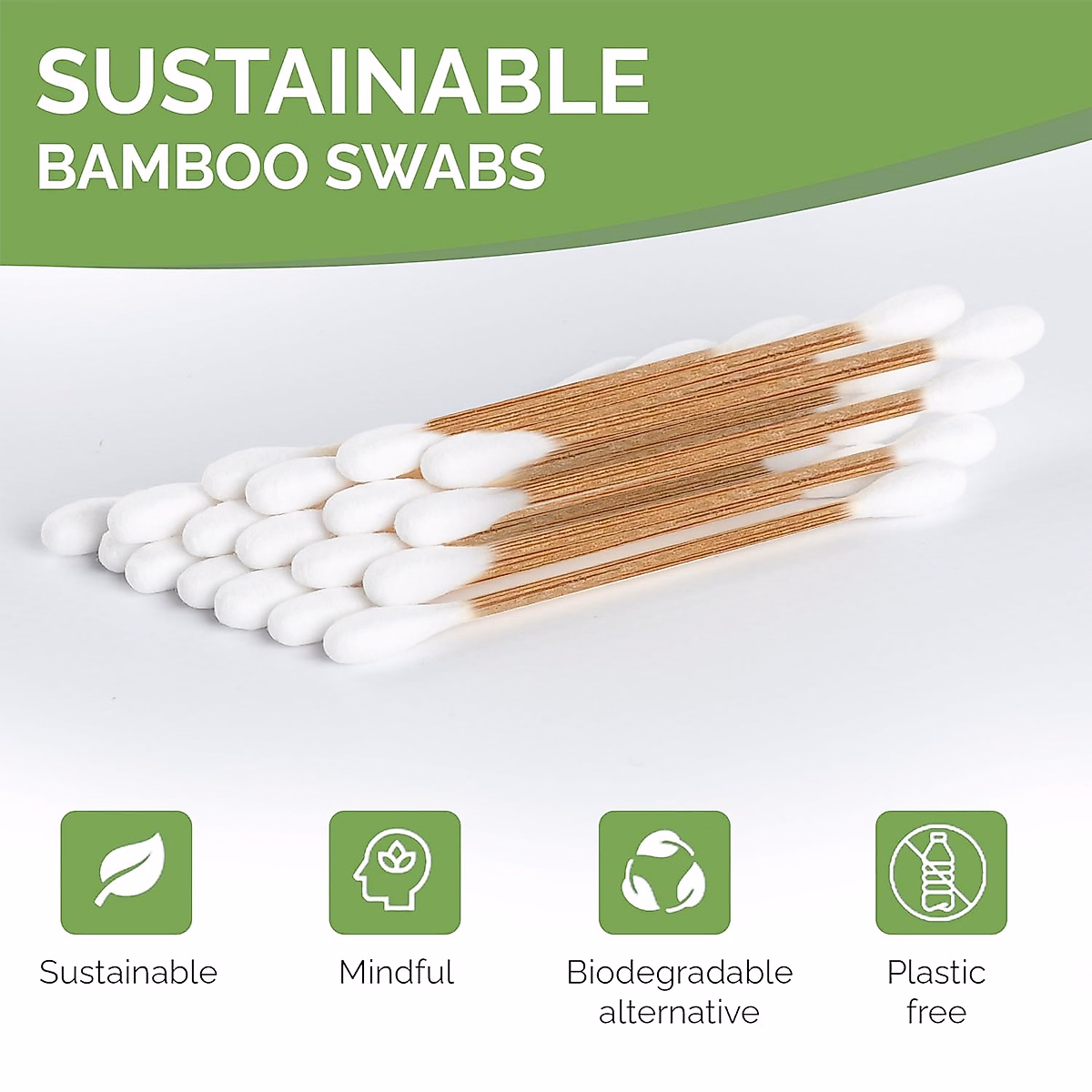Beautiful Mind Bamboo Cotton Swabs for Ears – 500 Pack – Carbonized Bamboo Ear Swabs for Durability with Long Qtips – Eco-Friendly, Biodegradable & Vegan – 100% Organic Cotton Swabs for Makeup