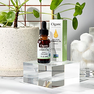 Cliganic 100% Pure Vitamin E Oil for Skin, Hair & Face - 30,000 IU, Non-GMO Verified | Natural D-Alpha Tocopherol