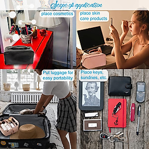 S-SNAIL-OO Upgrade Large-capacity Travel Cosmetic Bag, Women Pu Leather Waterproof Portable Cosmetic Bag with Handle, Storage Bag for Place Skin Care Products, Jewelry, Sundries. (White)