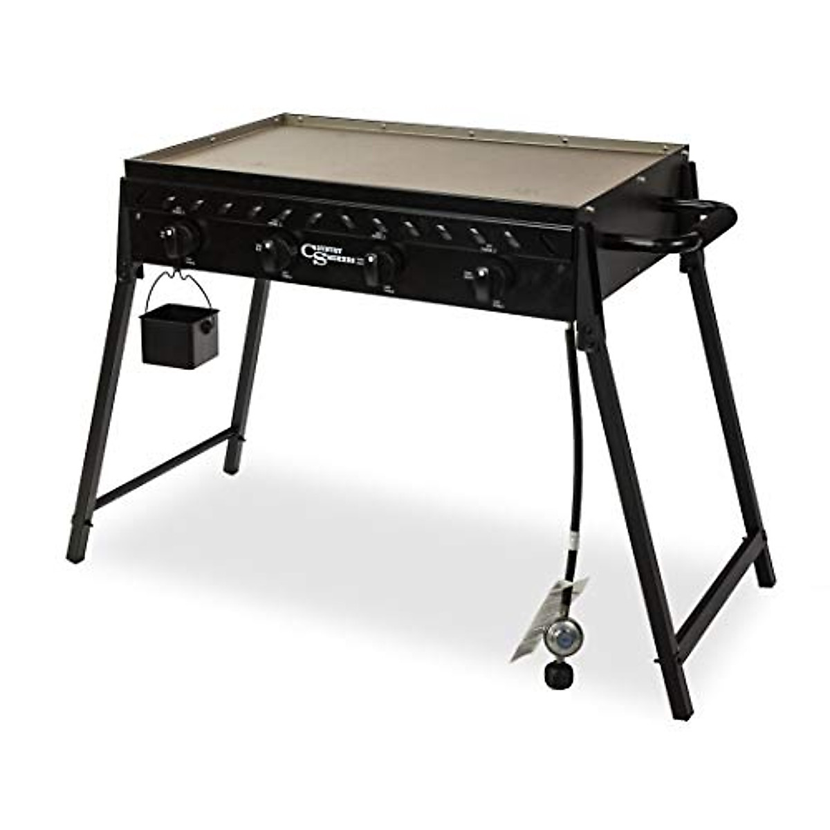 Country Smokers CSGDL0590 The Highland 4-Burner Portable Griddle, Large, Black & Cuisinart CCB-500 Griddle Scraper, Six-inch wide stainless steel blade