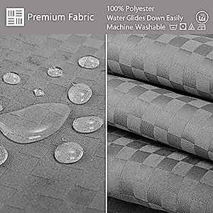 Lagute SnapHook Hook Free Shower Curtain with Snap-in Liner & See Through Top Window | Hotel Grade, Machine Washable | 71Wx74L, Gray