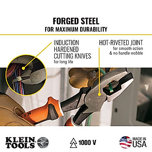 Klein Tools 94130 1000V Insulated Screwdriver Tool Set with #2 Phillips and 1/4-Inch Cabinet Slim Tips, 2 Pliers and Wire Stripper