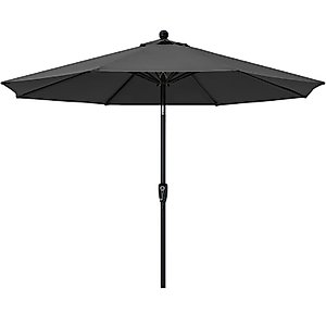 ABCCANOPY 10FT Patio Umbrella - Outdoor Waterproof Table Umbrella with Push Button Tilt and Crank, 8 Ribs UV Protection Pool Umbrella for Garden, Lawn, Deck & Backyard (Dark Gray)