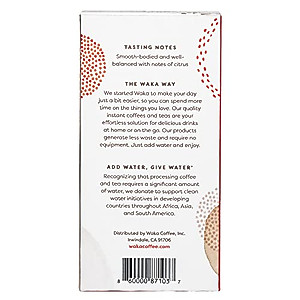 Waka Quality Instant Coffee — Decaffeinated Medium Roast — Arabica Beans & Freeze Dried — 8 Packets for Hot or Iced Premium Instant Coffee