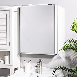 Staykiwi 20 in. W x 26 in. H Aluminum Bathroom Medicine Cabinet, Rectangle Cabinet Surface Mount with Mirror for Bathroom Livingroom