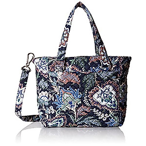 Vera Bradley Women's Cotton Multi-Strap Shoulder Satchel Purse, Java Navy Camo - Recycled Cotton, One Size