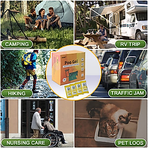 AOKE Portable Toilet Absorbent Gel Powder - 25 Pack Poo Deodorizing Treatment for Outdoor Camping and Hiking