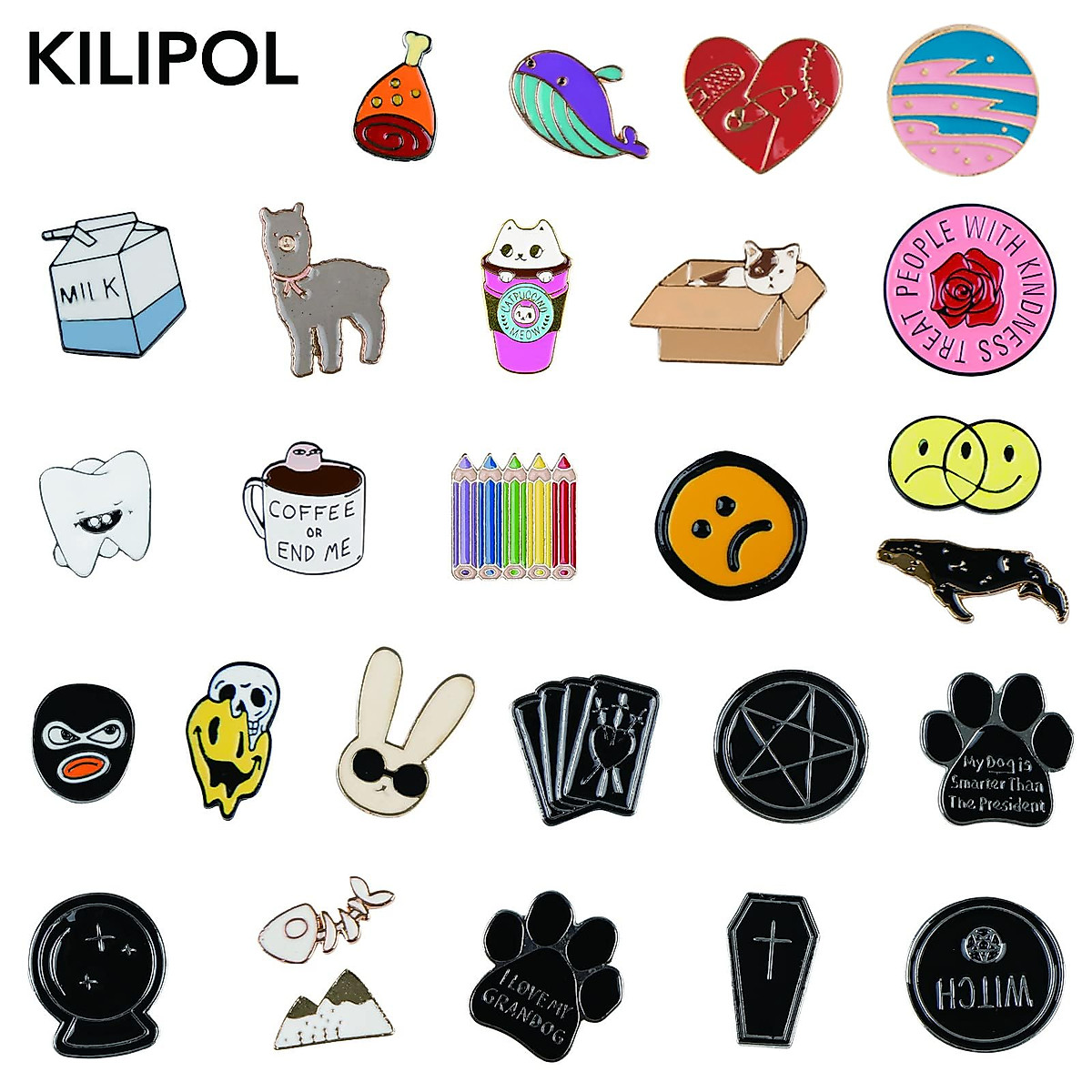 20 PCS Mixed Enamel Brooch Pins Bulk Set | Decoration Lapel Pin Clothes Accessories Birthday Christmas Festival Gift for Girls Women, No Repetition ( Random Style )