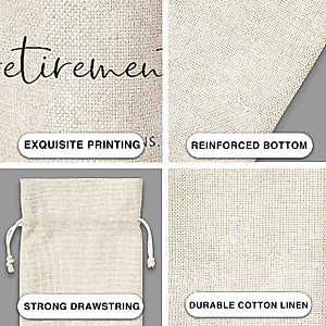 Retirement Gifts Wine Bag - Gift For Retirement Party, Colleague, Co-worker, Boss, Emplyoee, Grandpa, Grandma - Cotton Burlap Wine Bag (1 Pcs) - WB026