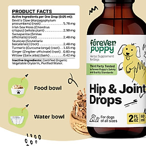 Hip and Joint Drops for Dogs - Joint Supplement w/Turmeric Curcumin - Liquid Alternative to Hip and Joint Chews for Dogs - Dog Vitamins and Supplements for Hip and Joint Health - 2 oz