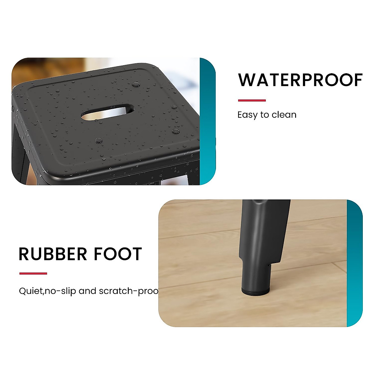 PayLessHere 24 Inch Metal Bar Stools Set of 4 Metal Stackable Stools Metal Bar Stools Backless Metal Counter Bar Stools Metal Dining Chairs for Indoor Outdoor