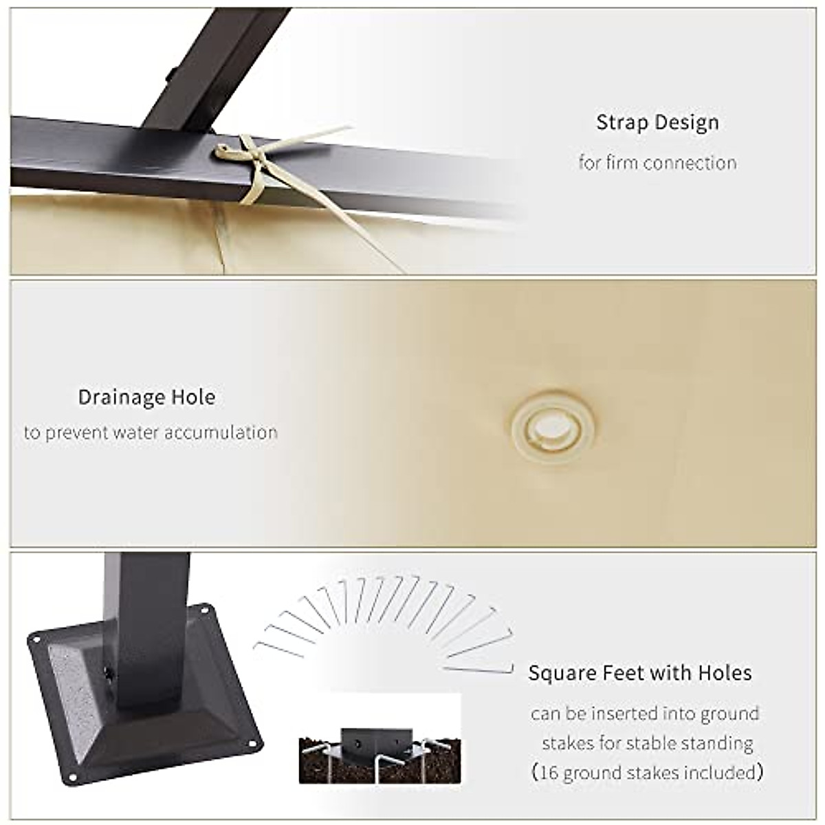 Outsunny 10' x 10' Patio Retractable Pergola Canopy, Backyard Shade Shelter for Deck, Porch Party, Garden, Grill Gazebo, Beige