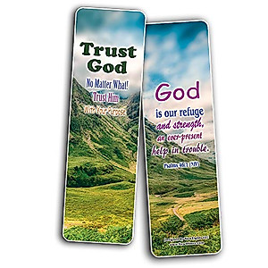 NewEights God is My Strength Bible Bookmarks (30-Pack) - Stocking Stuffers Encouragement Tool - Bible Study Church Supplies Teacher Incentive Gifts