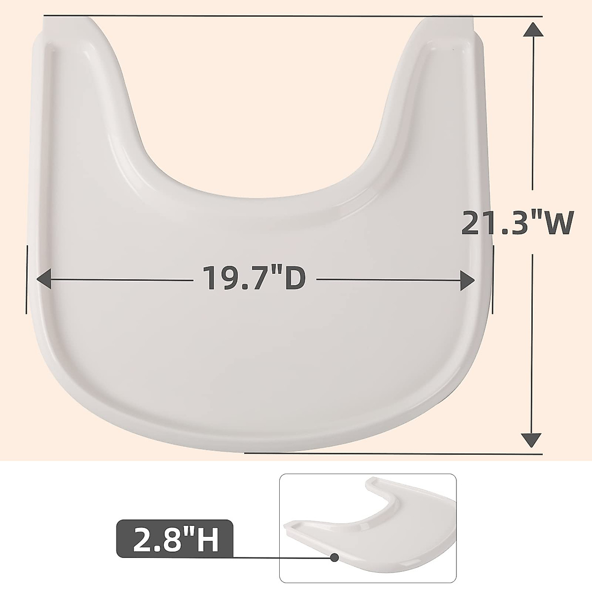 Baby High Chair Tray Compatible with Stokke Tripp Trapp Chair, with Smooth Surface Provides Suction Plates with More Suction Power