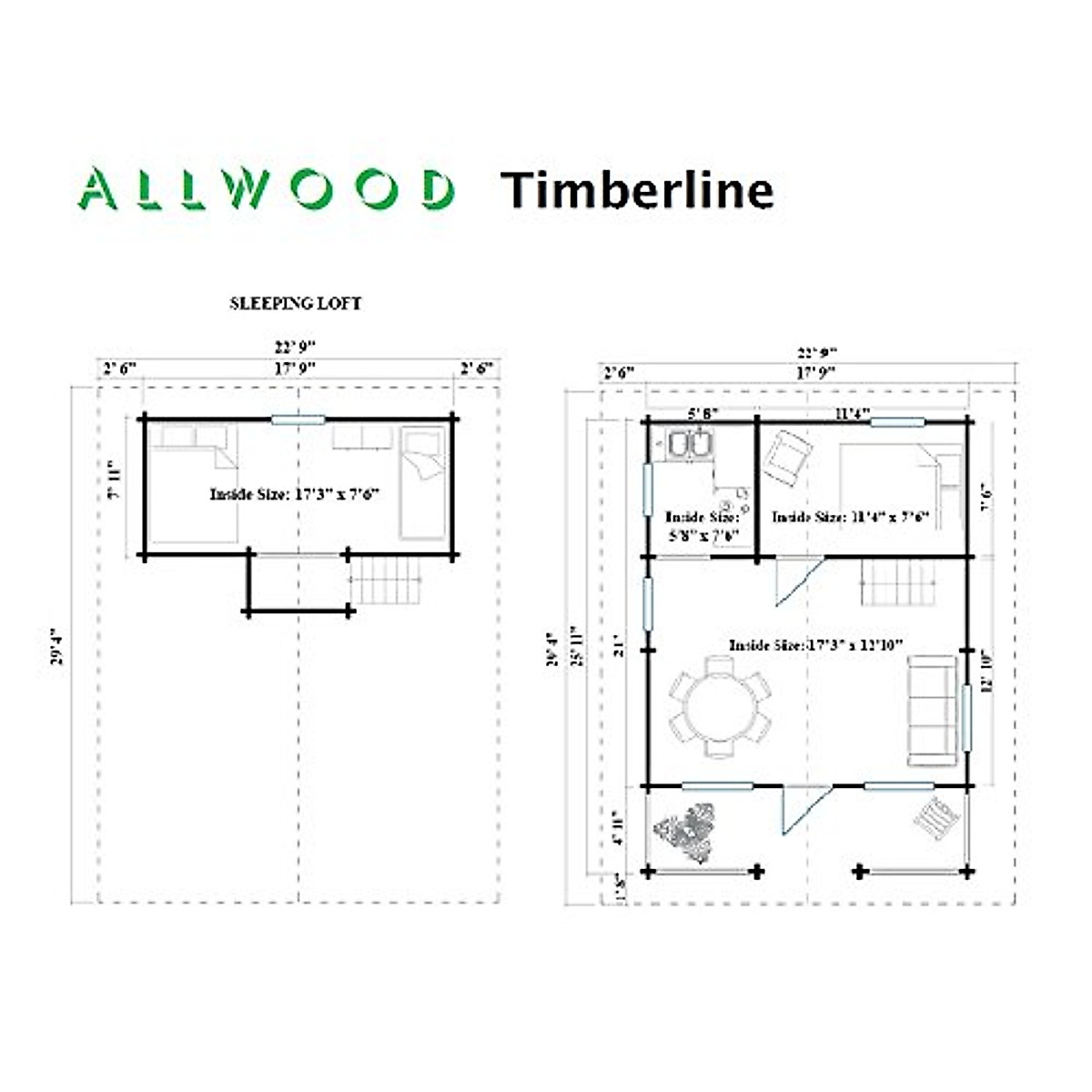 Allwood Timberline | 483 SQF Cabin Kit