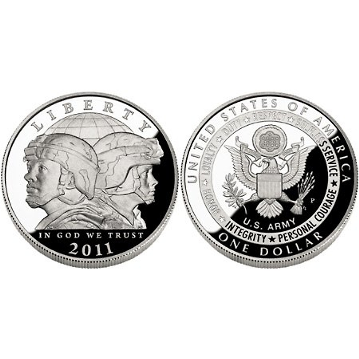 2011 Proof United States Army Commemorative Silver Dollar w/Box