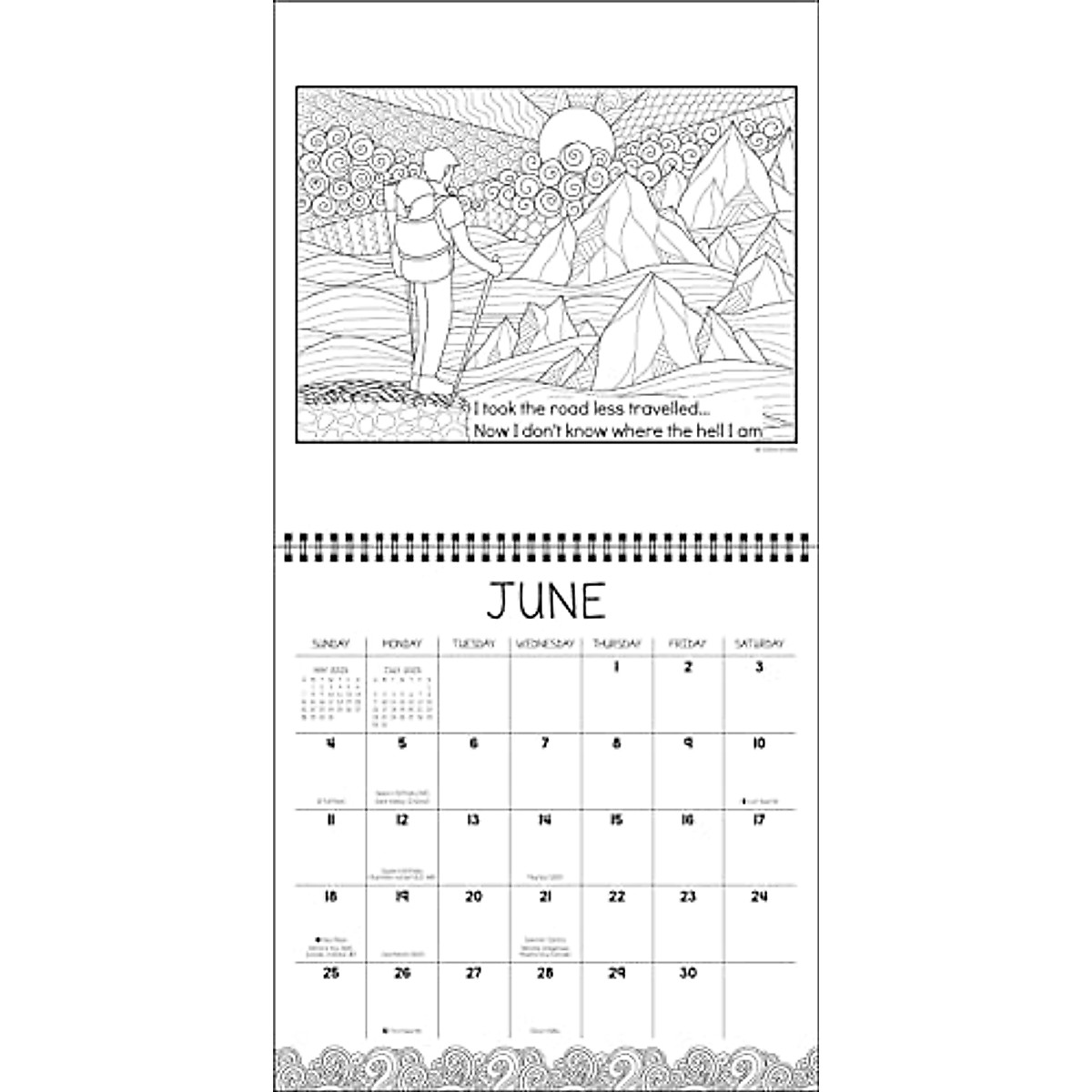 Calm the F*ck Down 2023 Coloring Wall Calendar: Irreverent Adult Coloring