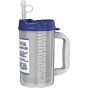 32 oz Insulated Cold Drink Hospital Mug with Blue Lid | Water Essential Travel Mug