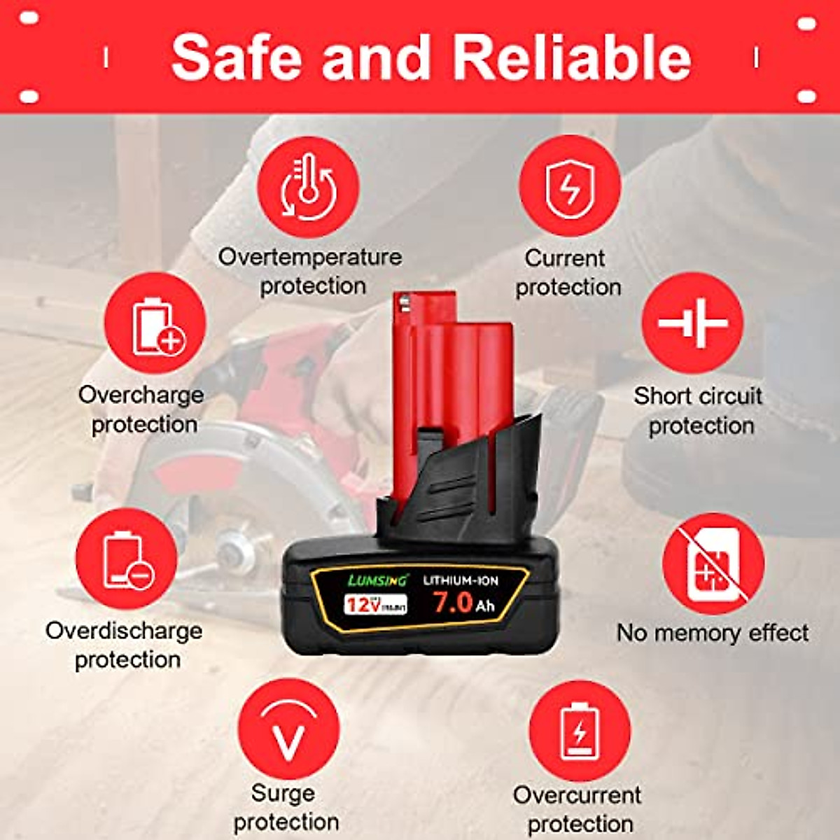 [Upgraded 7000mAh] 2Pack 48-11-2412 Replacement for Milwaukee M-12 Battery Lithium 48-11-2411 48-11-2420 48-11-2401 48-11-2402 48-11-2440