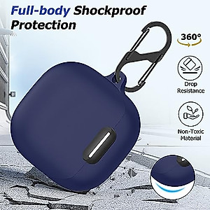 LDSXAY Compatible with Anker Soundcore Liberty 4 NC Case Cover, Soft Silicone Shockproof Protective Case Skin for Soundcore Liberty 4 NC Wireless Earbuds (Blue)