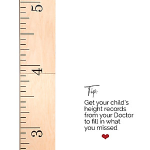 HEADWATERS STUDIO Wooden Ruler Growth Chart for Kids, Boys & Girls - Height Chart & Height Measurement for Wall - Kids Nursery Wall Decor and Room Hanging Wall Decor - Natural Schoolhouse Ruler Inches