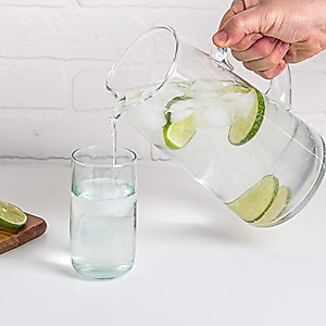 Glass Water Pitcher with Spout – Elegant Serving Carafe for Water, Juice, Sangria, Lemonade, and Cocktails – Crystal-Clear Glass Beverage Pitcher. (31259)