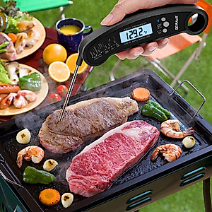 Digital Kitchen Thermometer for Bread, Candy, Yogurt, Liquids, Baking, BBQ Meat - Instant Read, Waterproof Magnetic Body and Wireless Large Probe with a Bottle Opener and Backlit Dial