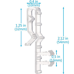 Valance Clips for Blinds 2 Inch Hidden Channel Window Blind Clips Clear Plastic Replacement Accessories Parts for Horizontal Wood Blinds (20 Pieces)