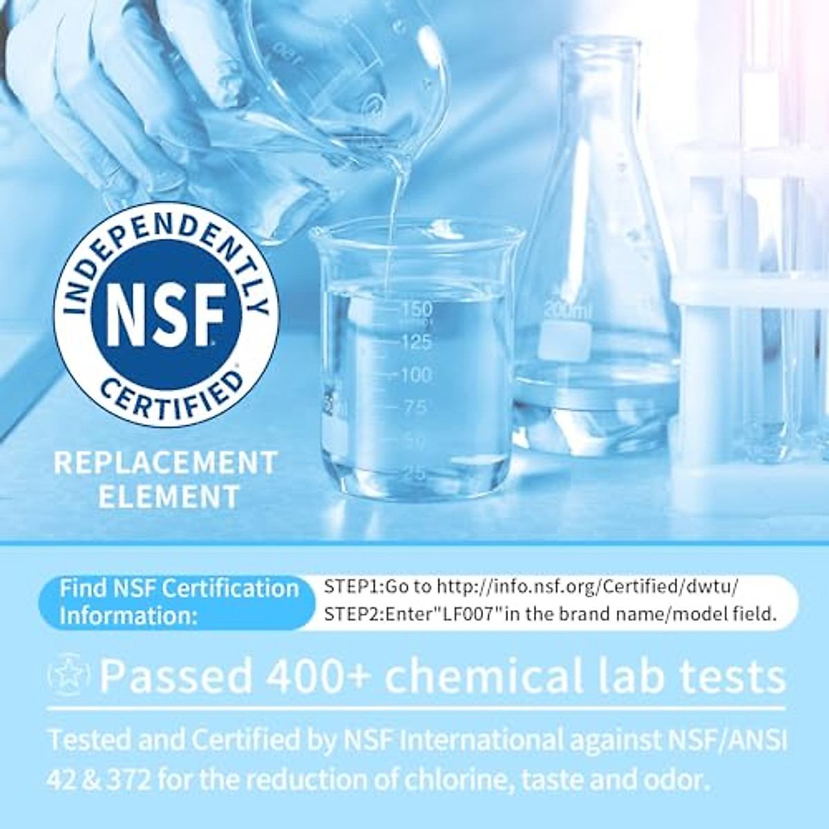 Lifefilter Replacement for MWF Refrigerator Water Filters, MWFP, HDX FMG-1, MWFA, GWF, GSE25GSHECSS, WFC1201, RWF1060, 197D6321P006, 9991, PC75009（3 Pack)